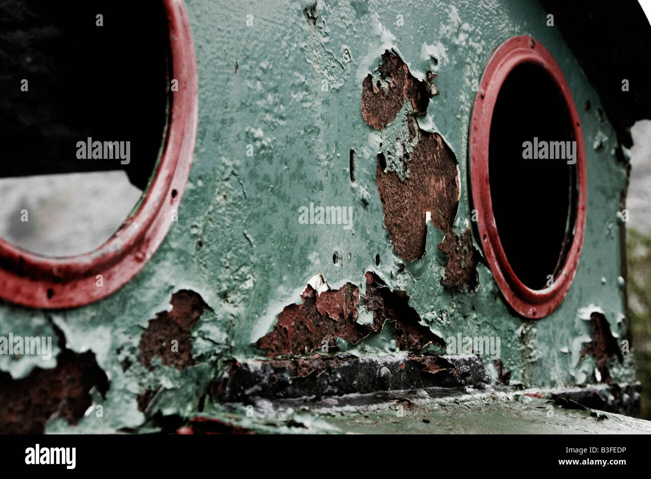Old, rusting steam railway engine with peeling paintwork Stock Photo ...