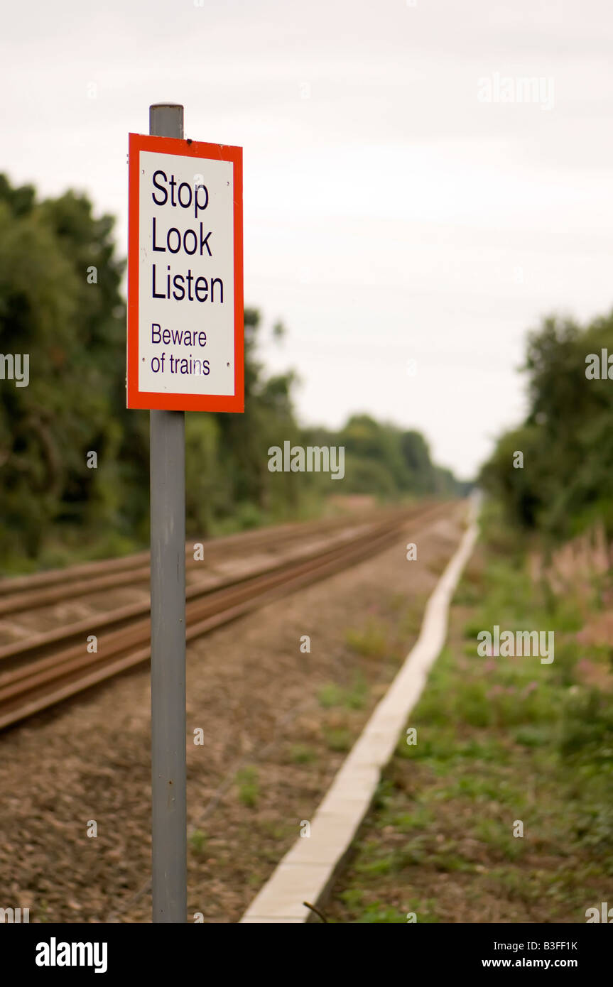 Stop look listen sign hi-res stock photography and images - Alamy