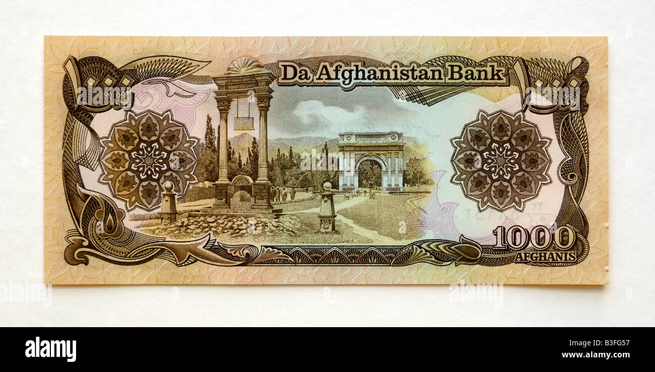 Afghanistan 1000 One Thousand Afghani Bank Note Stock Photo - Alamy