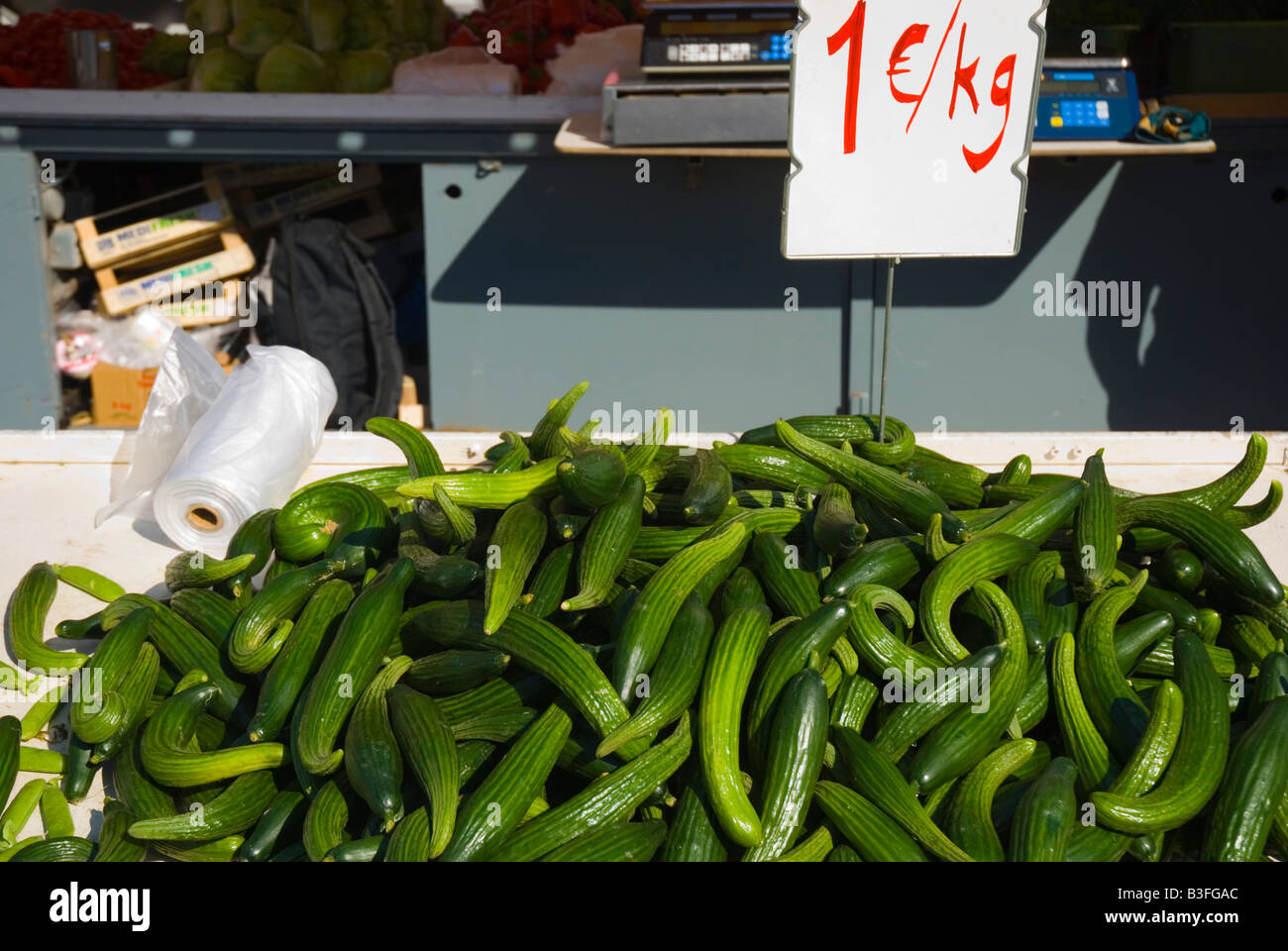 Cucumbers at Turku market square Finland Europe Stock Photo - Alamy