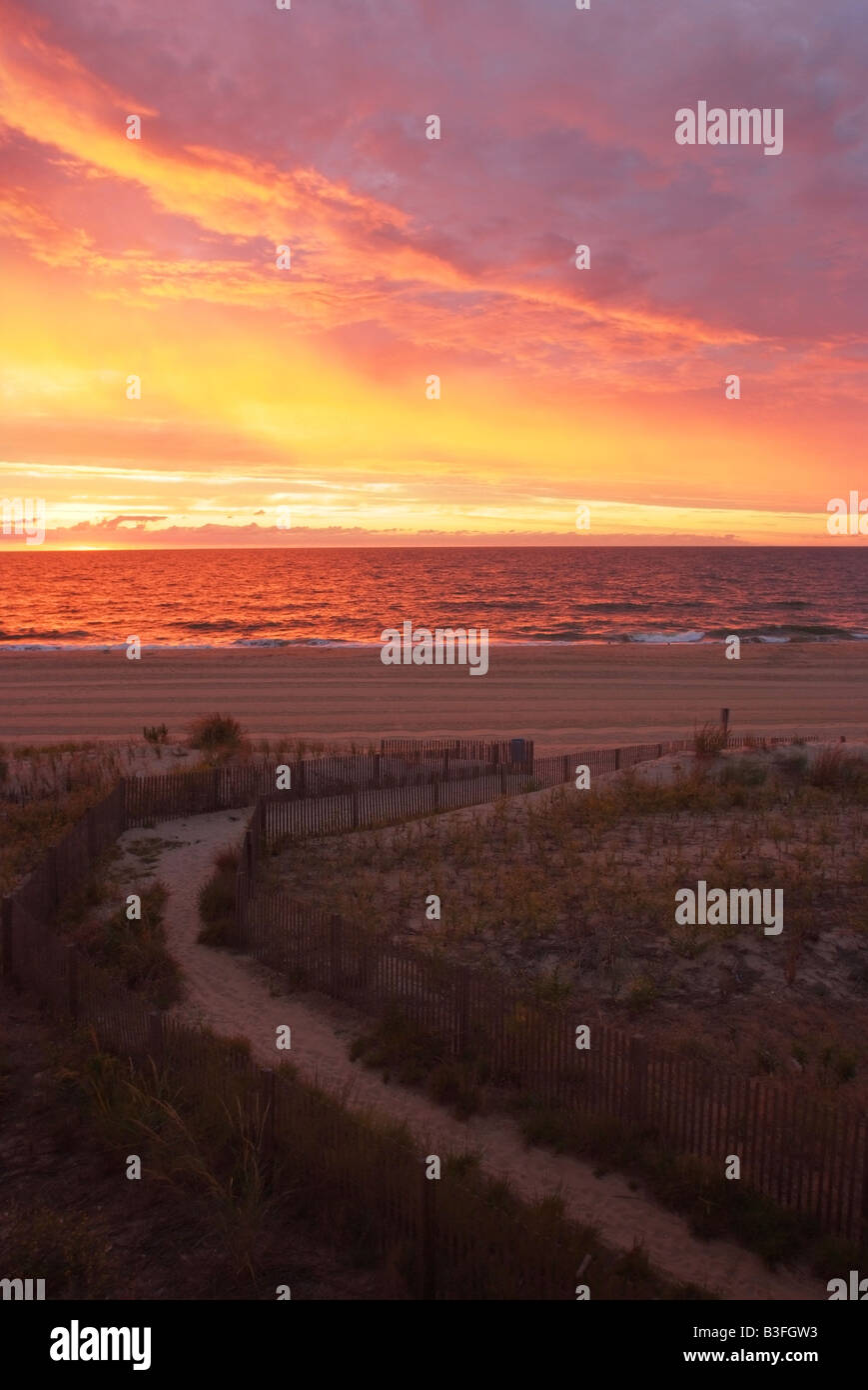 Atlantic Ocean Ocean City Maryland beach sunrise Stock Photo - Alamy
