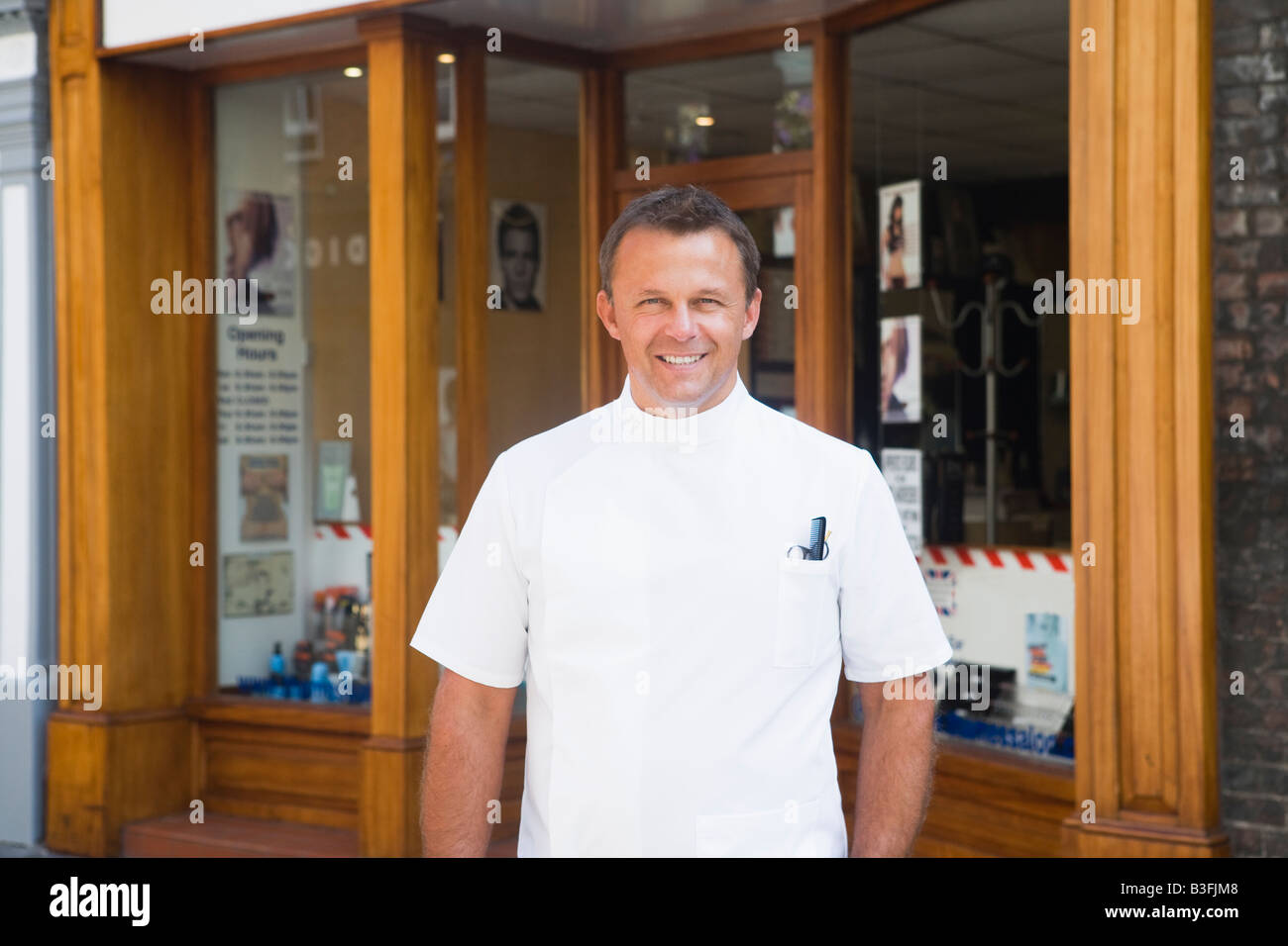 Barber standing outside shop Stock Photo - Alamy Barber standing outside shop Stock Photo - Alamy