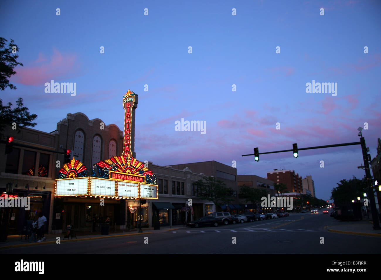 Old fashioned American cinema in Birmingham Michigan USA Stock Photo ...