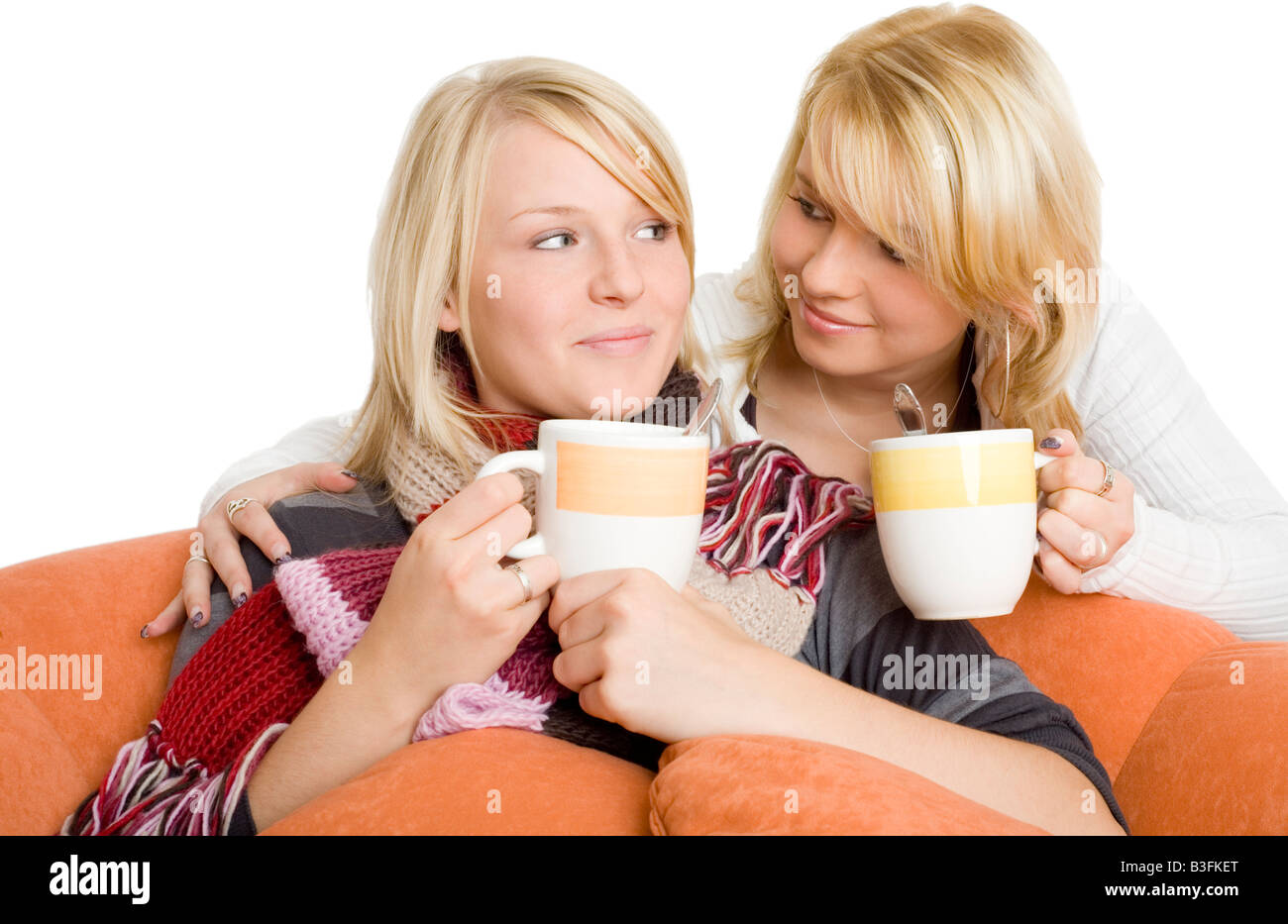 girls with tea Stock Photo - Alamy