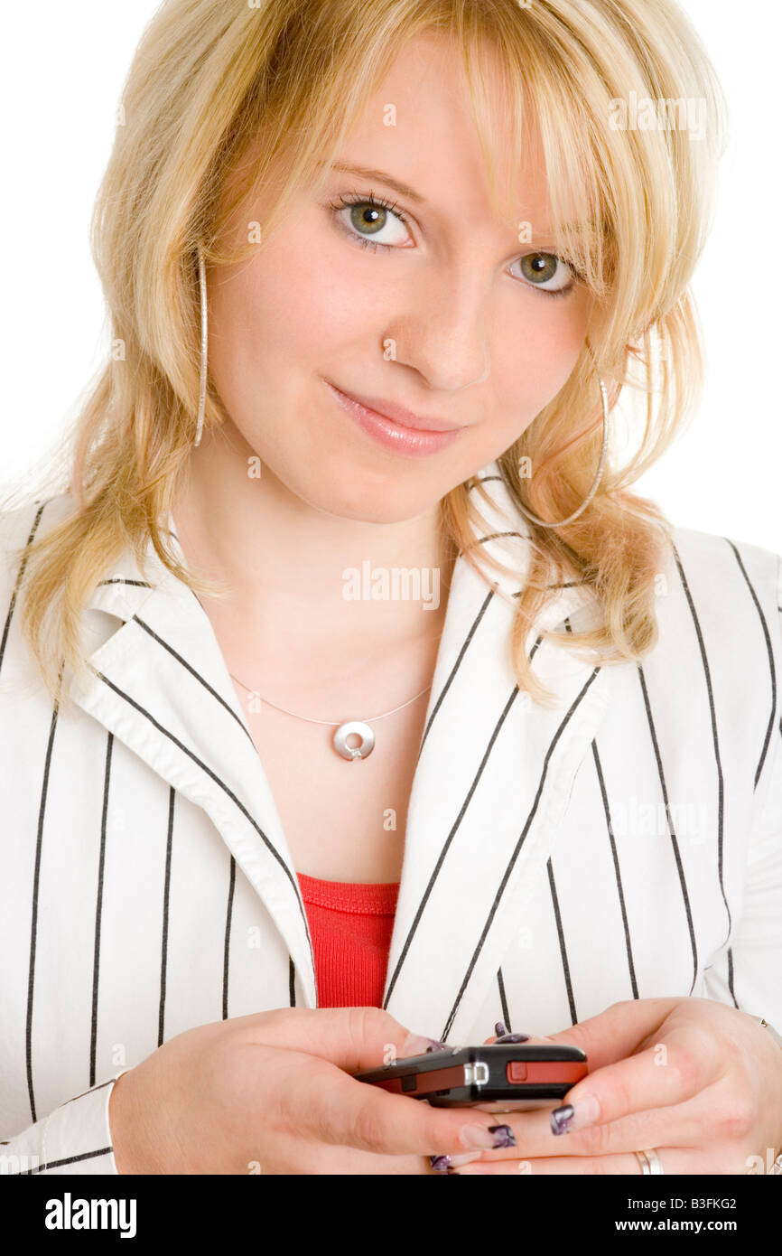 girl with mobile Stock Photo - Alamy