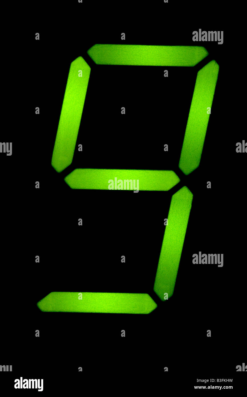 object on black crystal number nine Stock Photo - Alamy