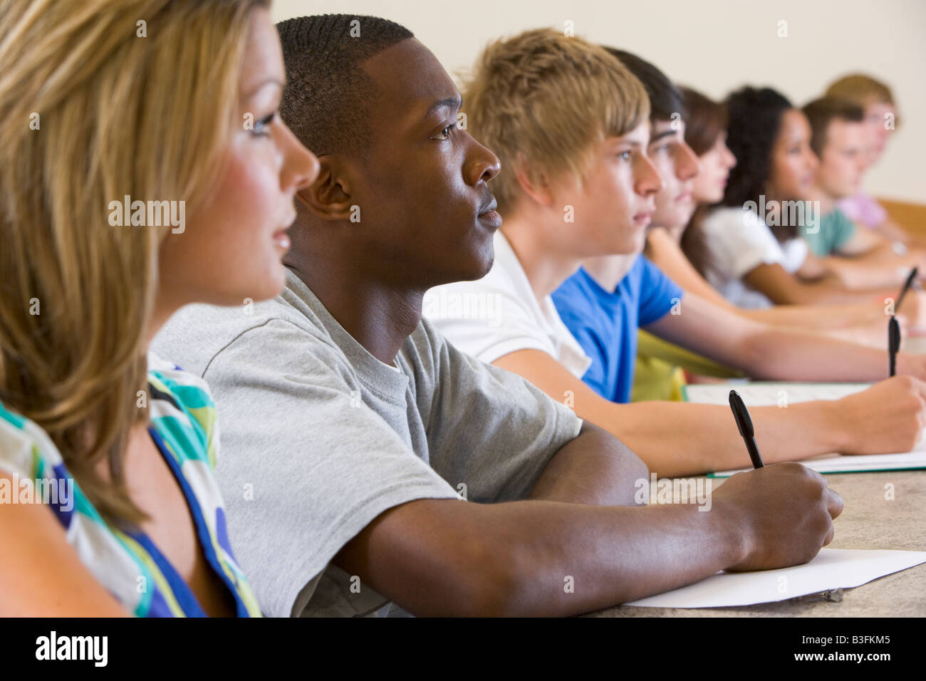 Students Paying Attention High School Students Paying Attention In A