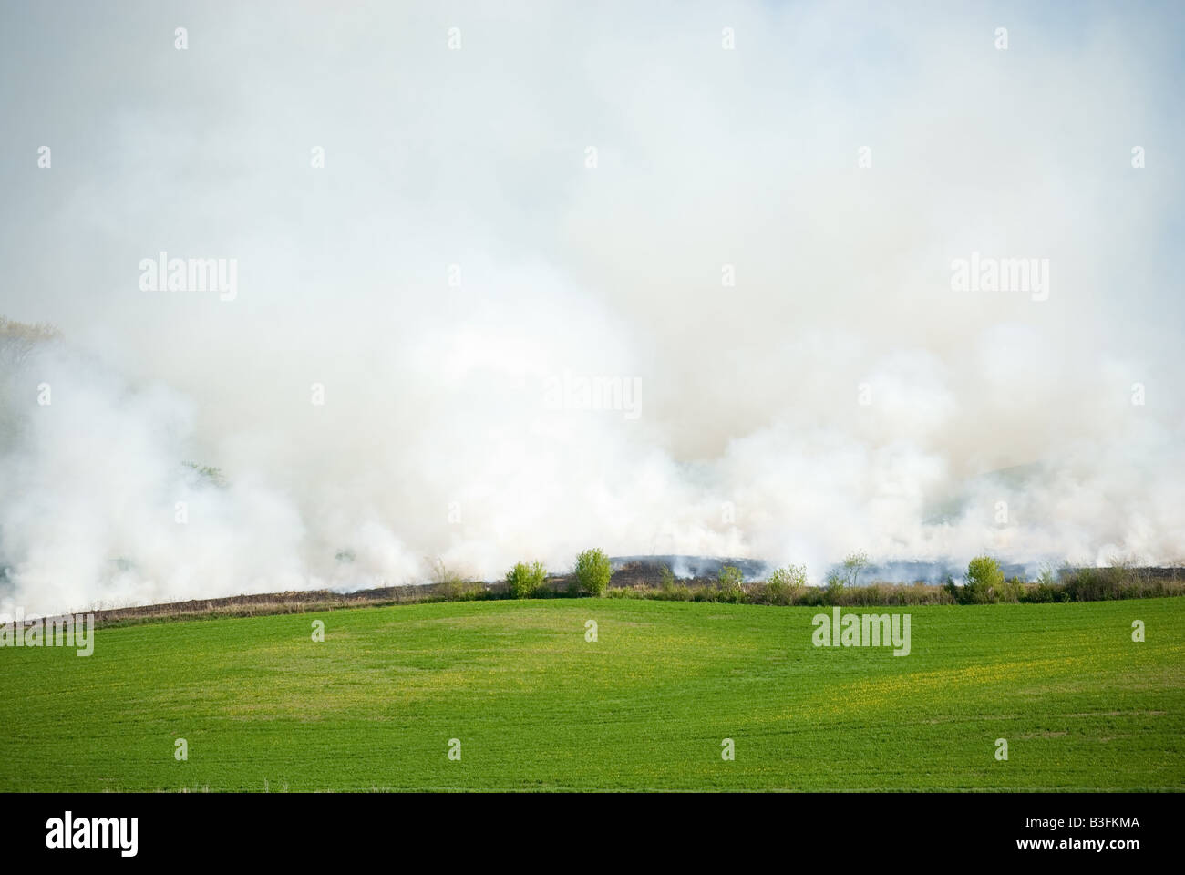 Farmland on fire Stock Photo - Alamy