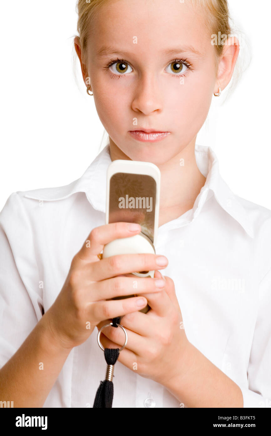 girl with mobile Stock Photo - Alamy