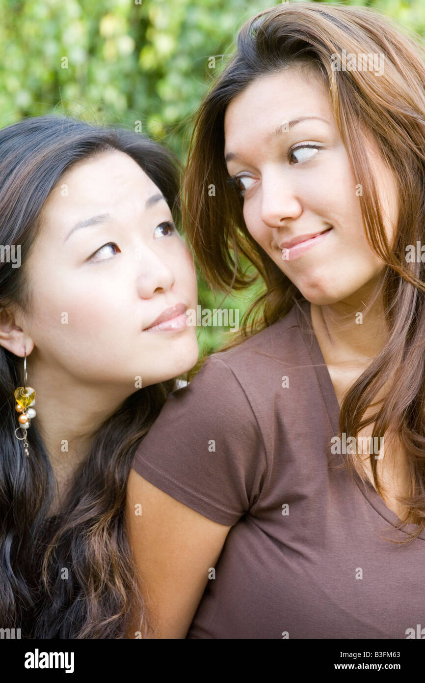 girls in the garden Stock Photo - Alamy