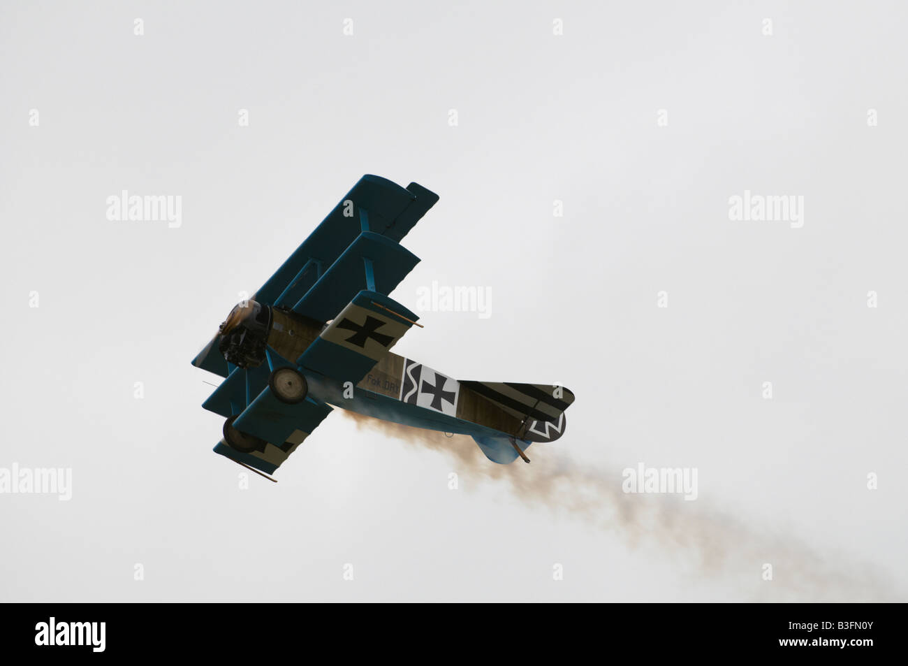 German Fokker DR1 triplane WW1 fighter displaying at Farnborough Air ...
