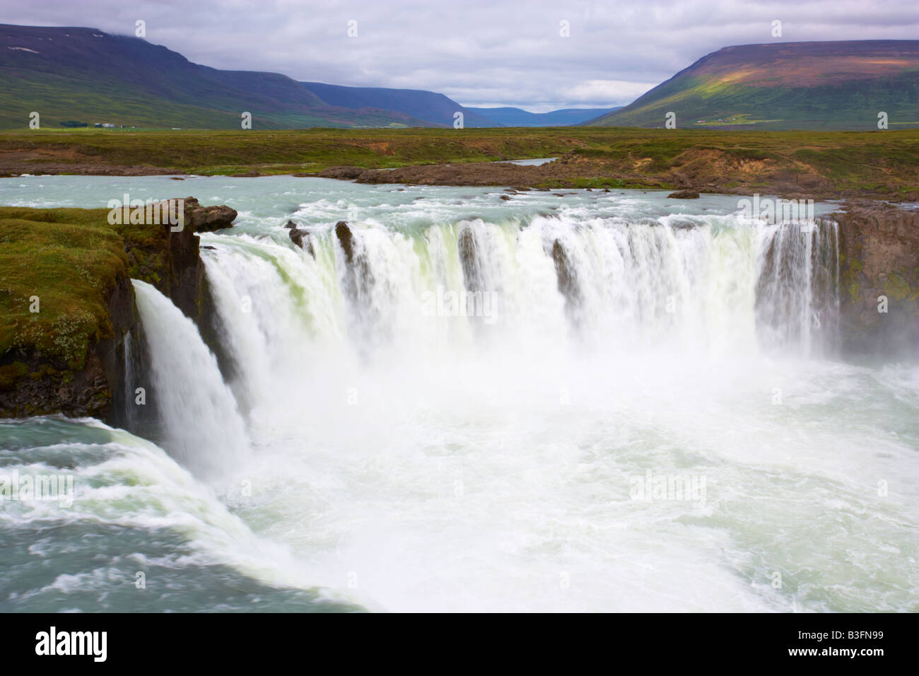 The beautiful and dramatic waterfall of Godafoss in Iceland Stock Photo ...