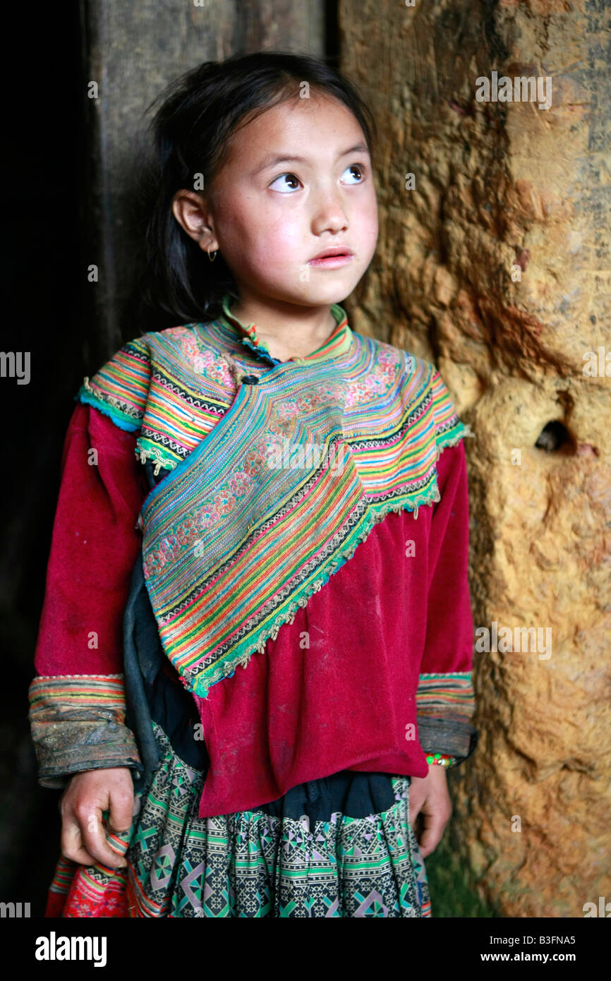 Flower Hmong girl, Ha Giang Province, Vietnam Stock Photo - Alamy