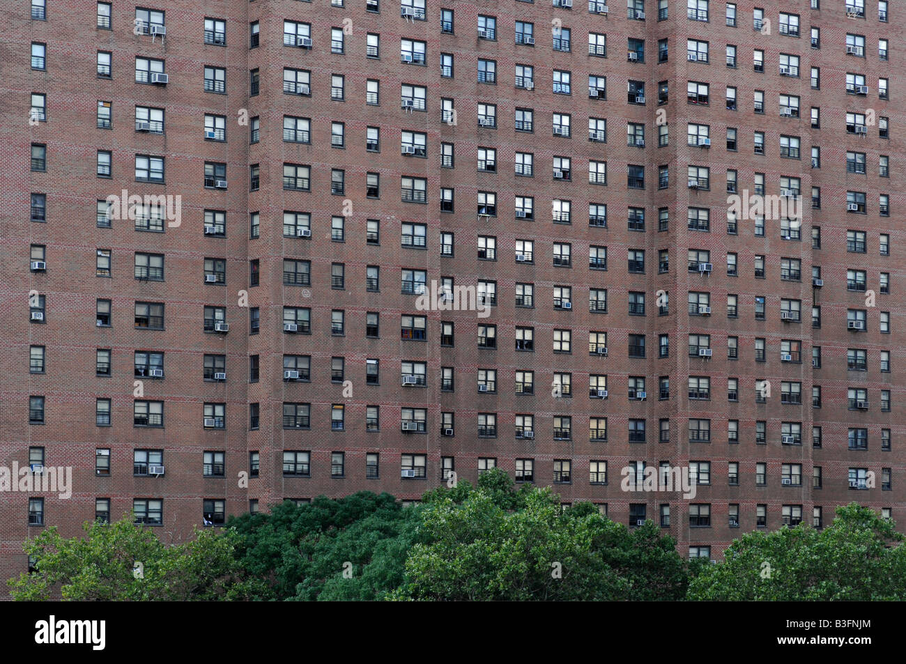 Brick apartment block New York City Stock Photo - Alamy