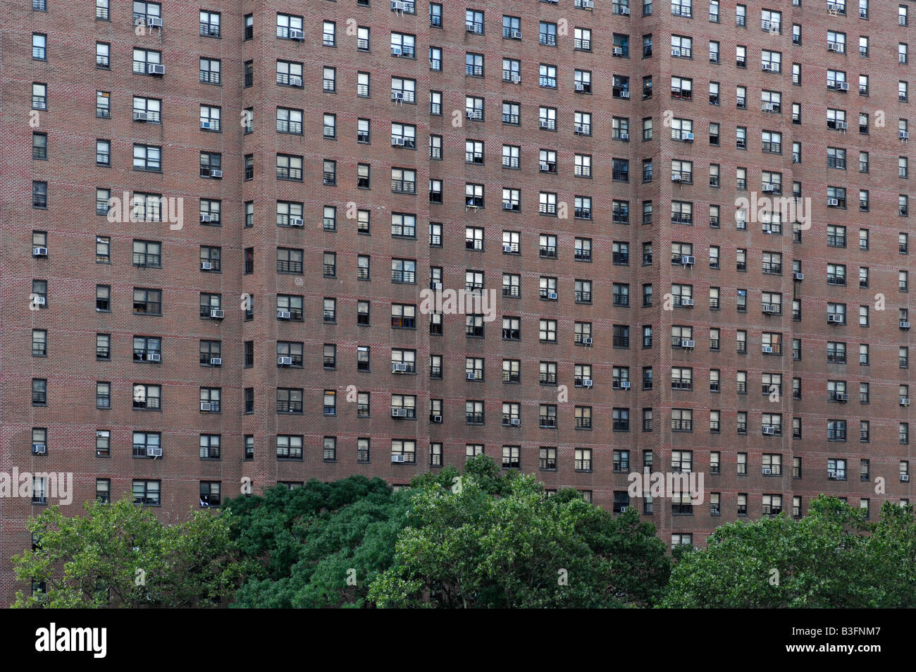 Brick apartment block New York City Stock Photo - Alamy