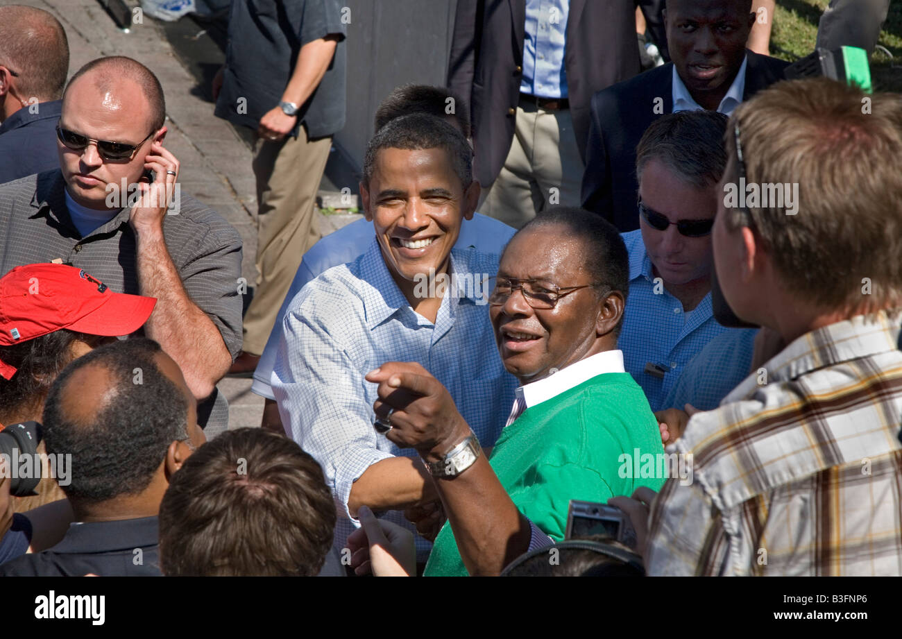 Detroit Michigan Barack Obama with AFSCME Secretary Treasurer William ...