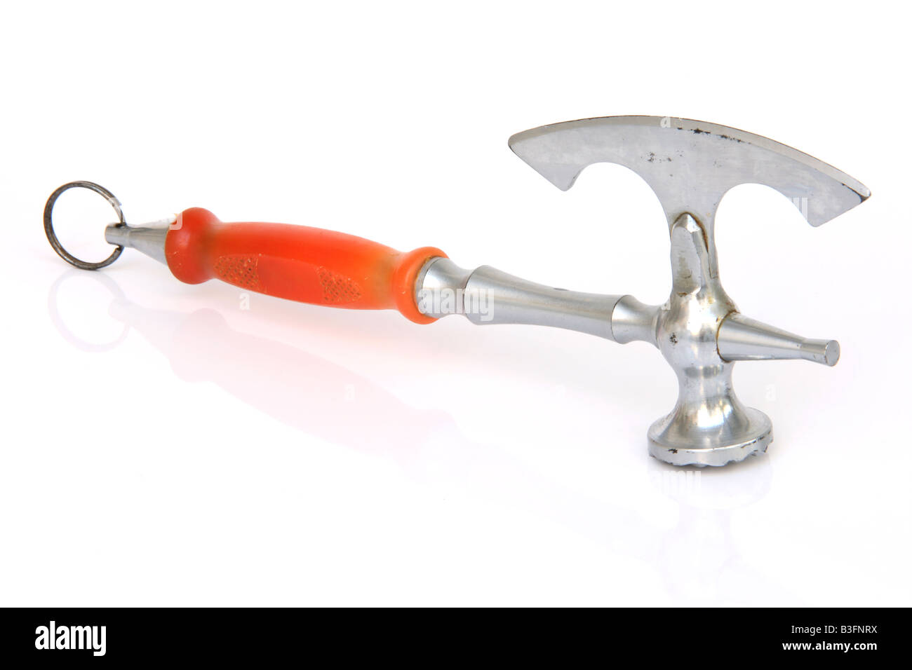 silver meat cleaver and tenderizer isolated on white background Stock ...