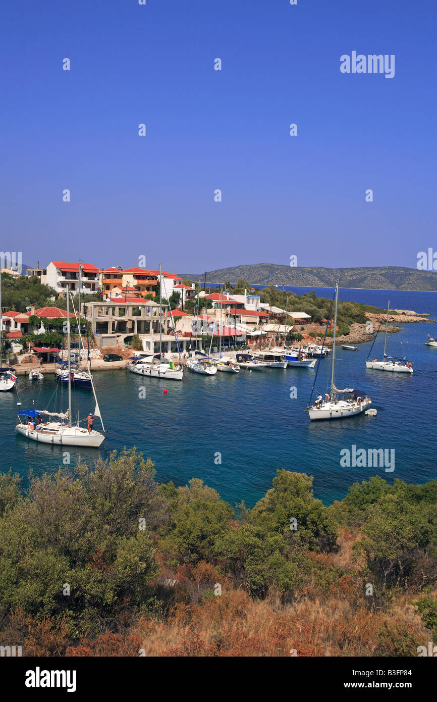 greece northern sporades alonissos a view of the port of steni vala ...