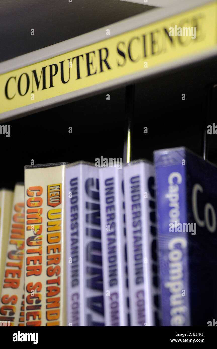 Royalty free photograph of computer science section in college library ...