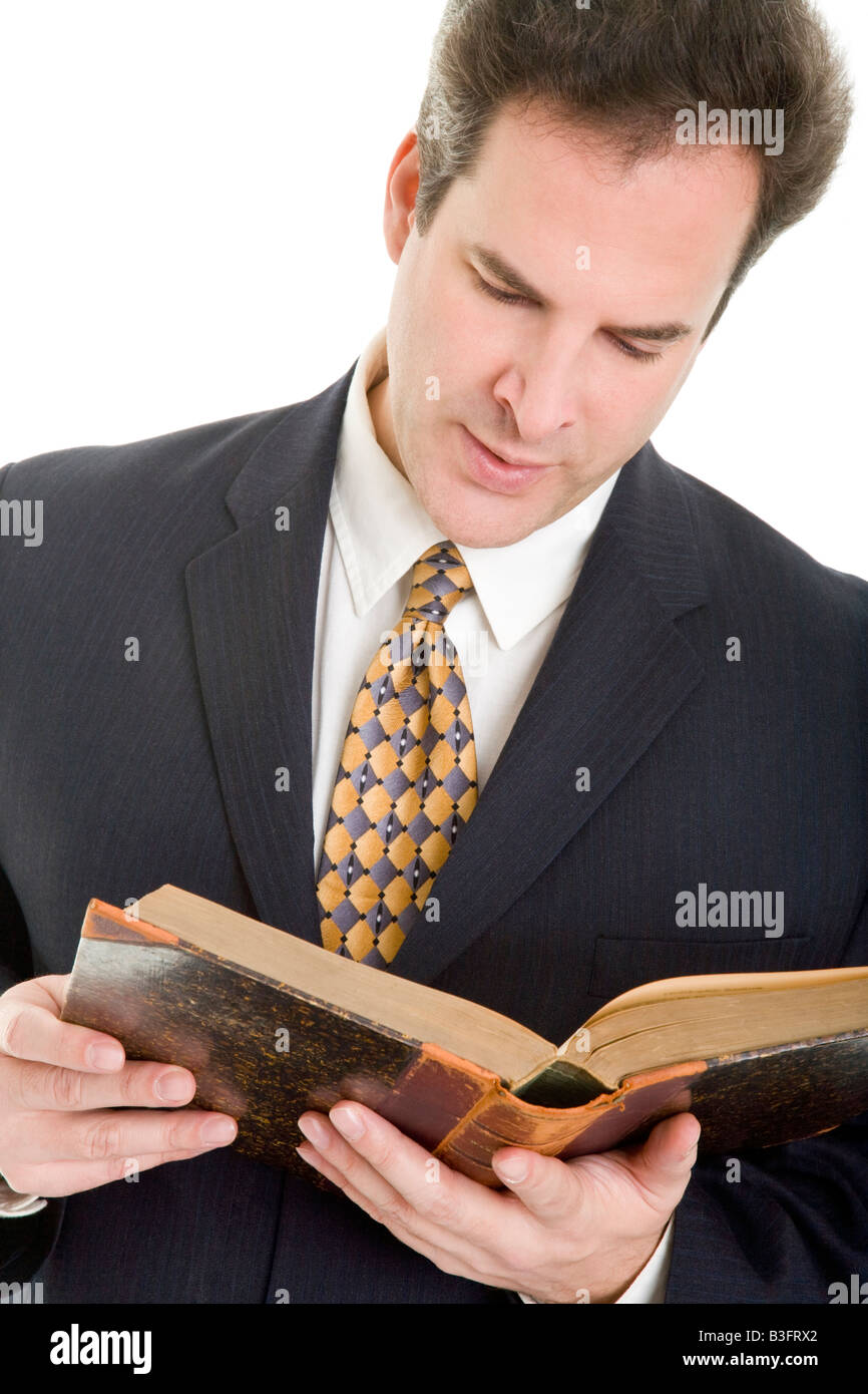 manager read old book Stock Photo - Alamy