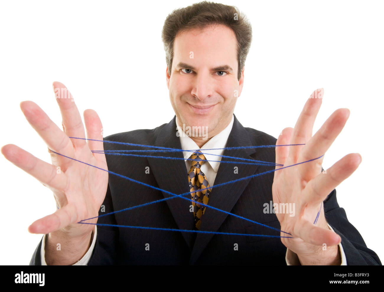 manager with cat´s cradle Stock Photo - Alamy