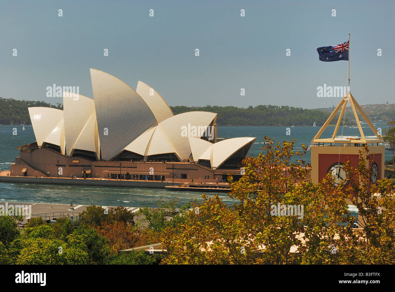 sydney opera with flowing banner Stock Photo - Alamy