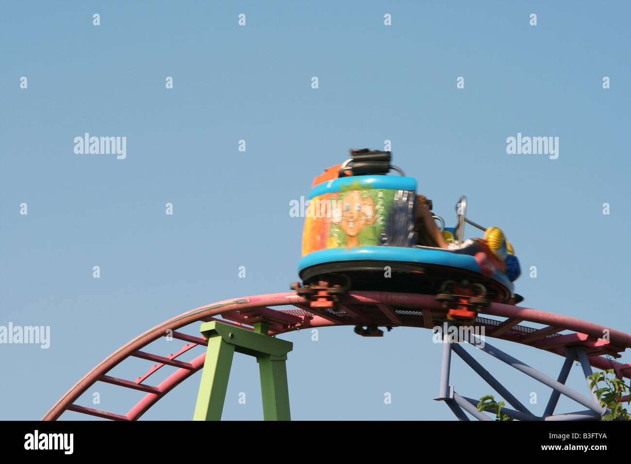 amusement park ride at roller coaster Stock Photo - Alamy