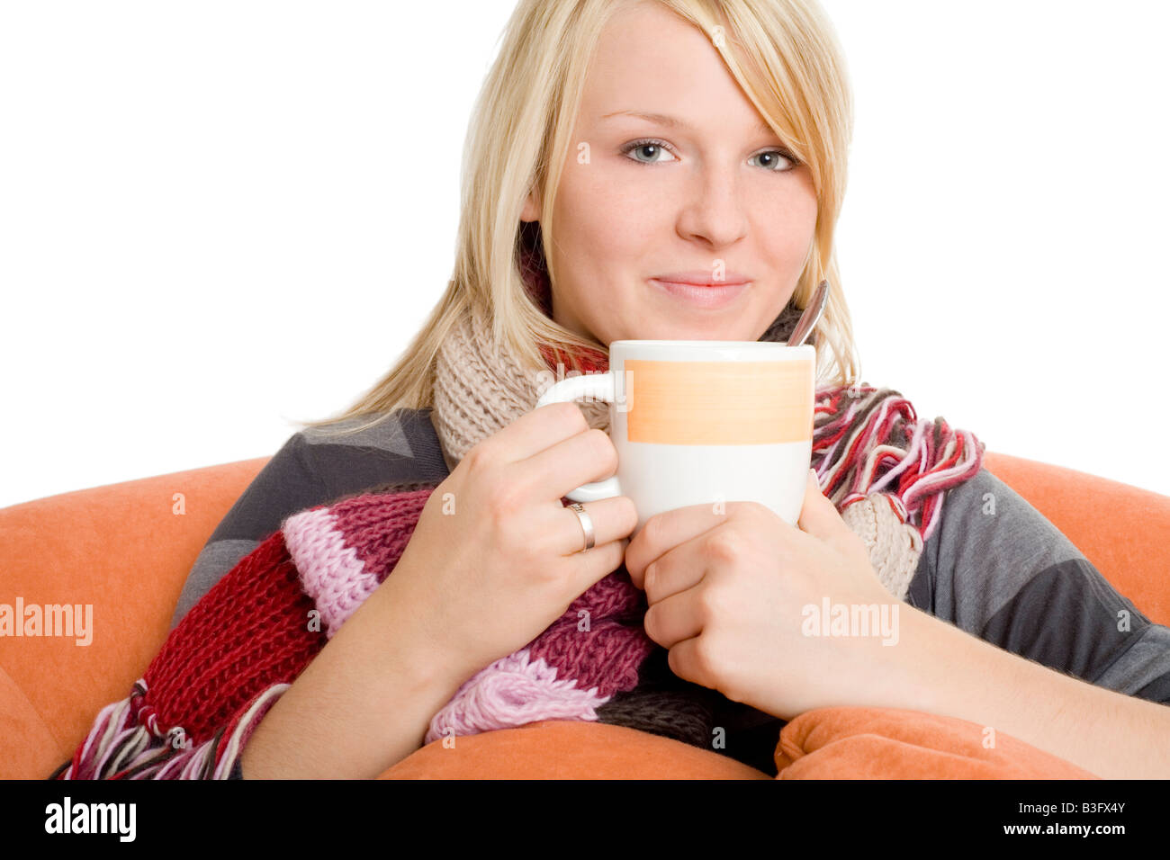 girl drinking tea Stock Photo - Alamy