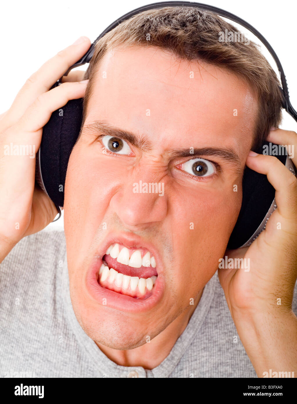 man with headphones Stock Photo - Alamy