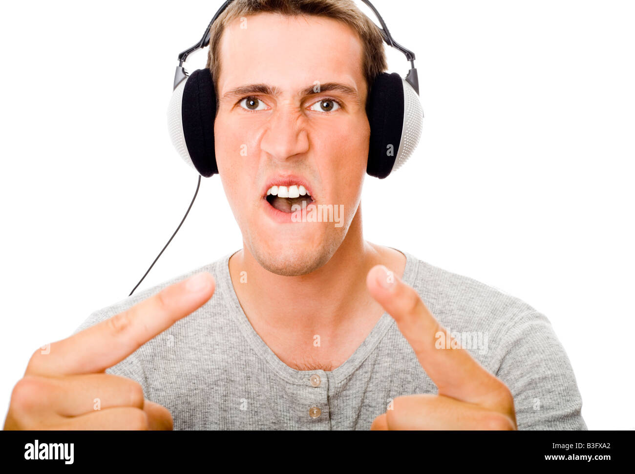 man with headphones Stock Photo - Alamy