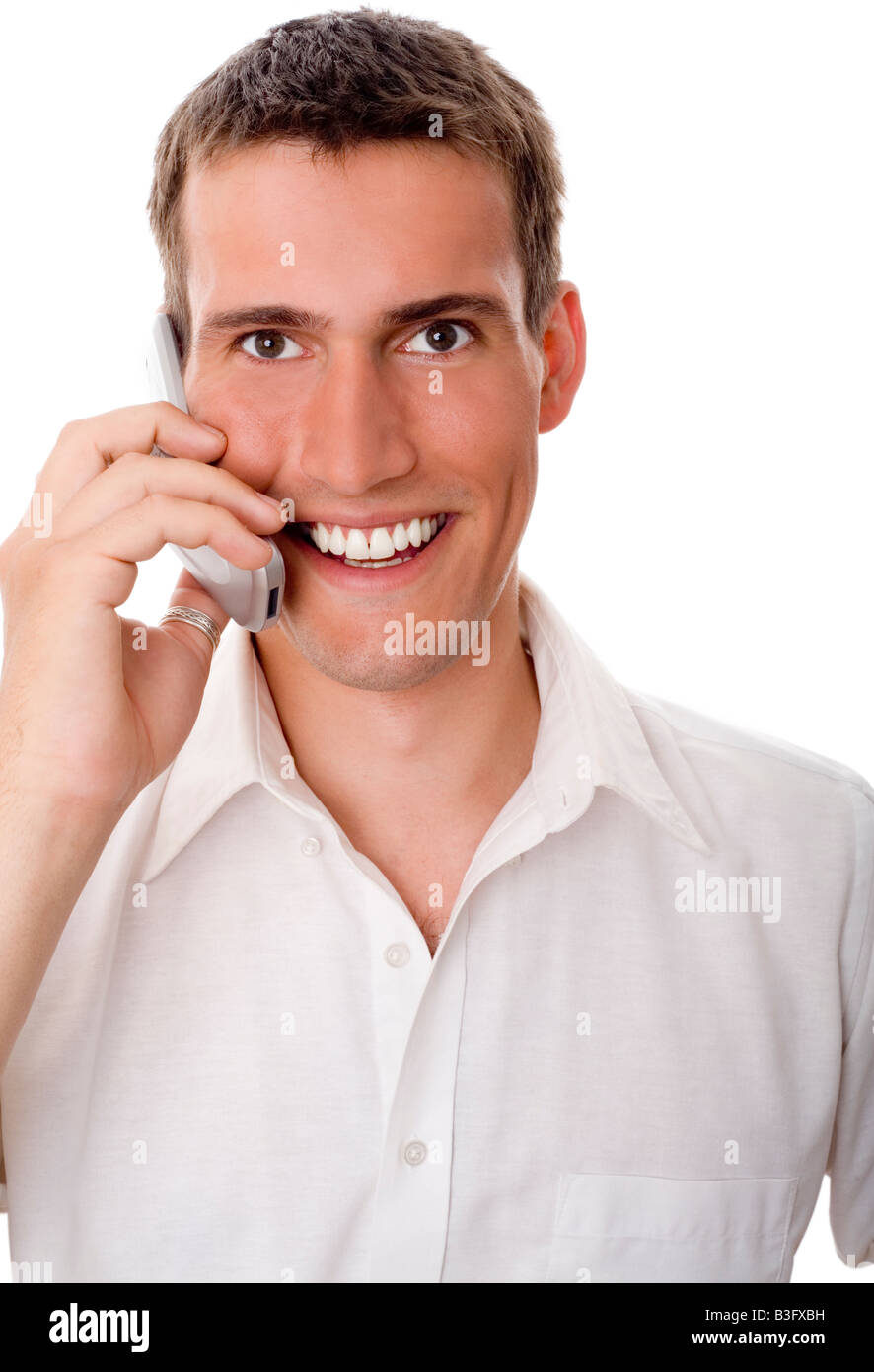 young man calling Stock Photo - Alamy