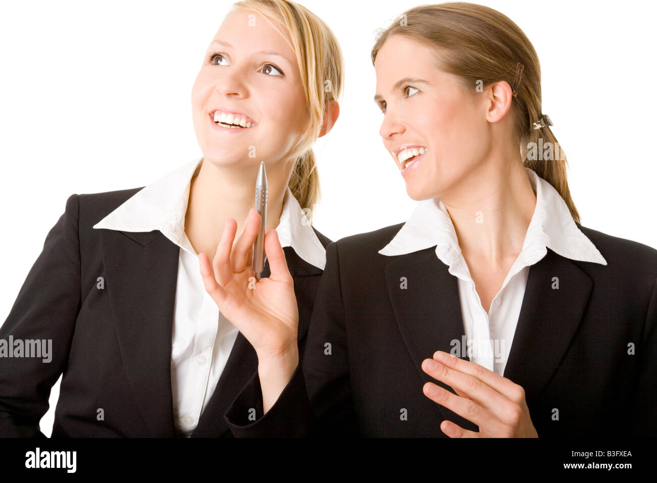 Woman explain Cut Out Stock Images & Pictures - Alamy
