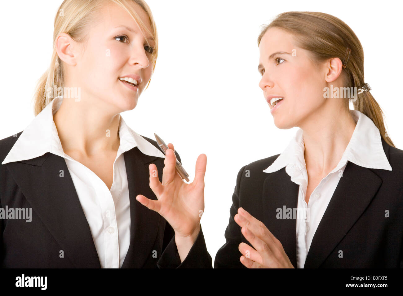 Duo discuss Cut Out Stock Images & Pictures - Alamy
