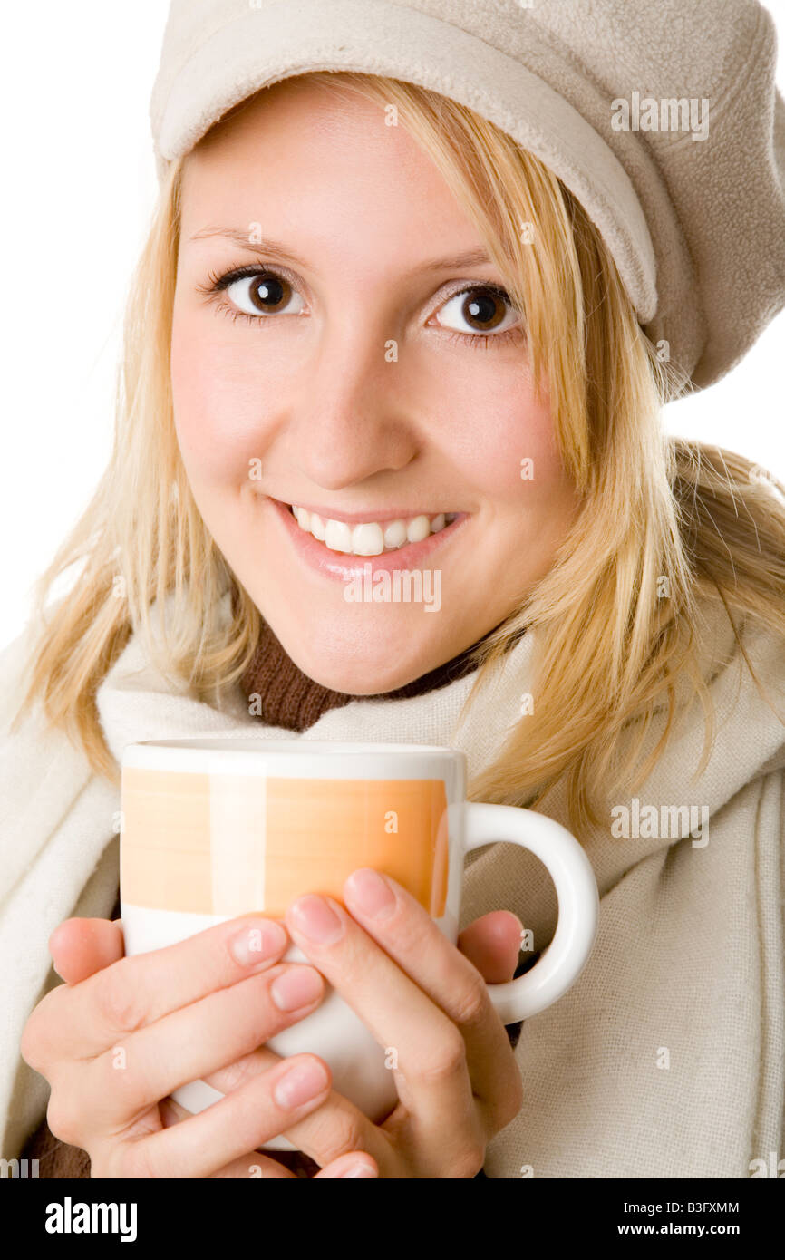 girl with tea Stock Photo - Alamy