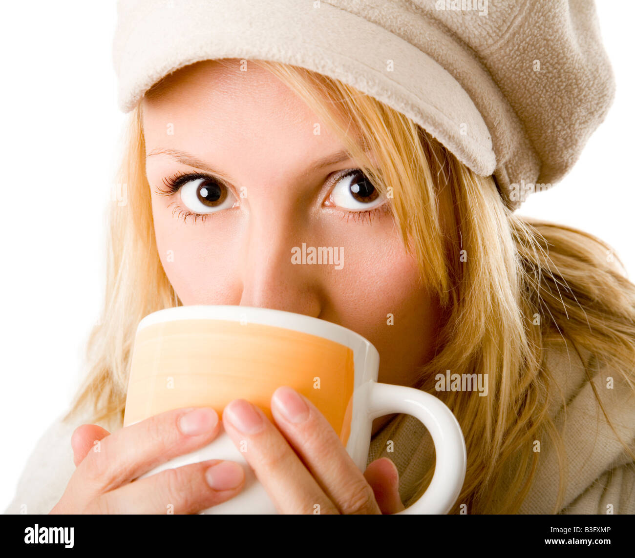 woman drinking tea Stock Photo - Alamy