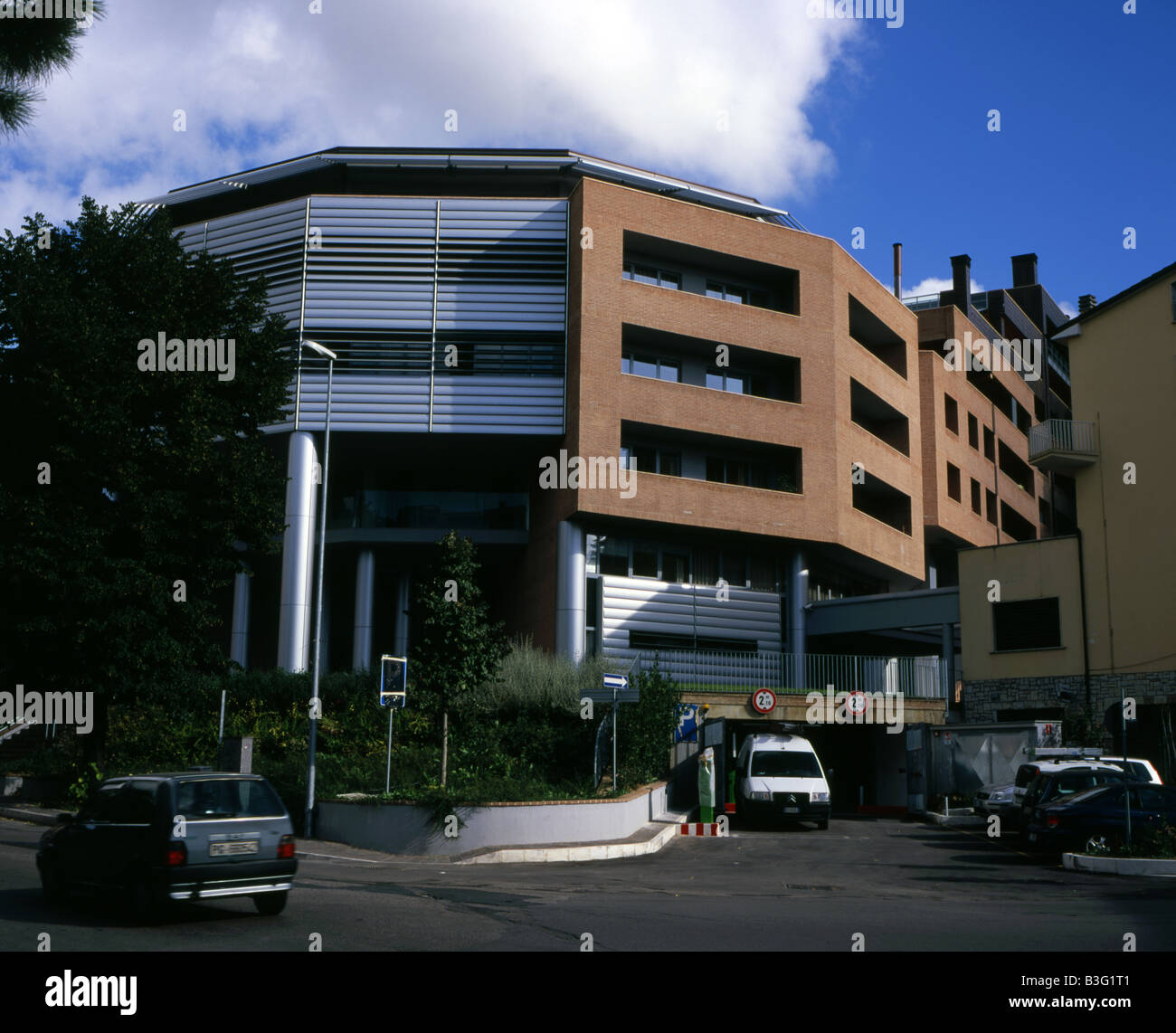 Modern concrete and steel office building, Perugia, Umbria, Italy Stock ...