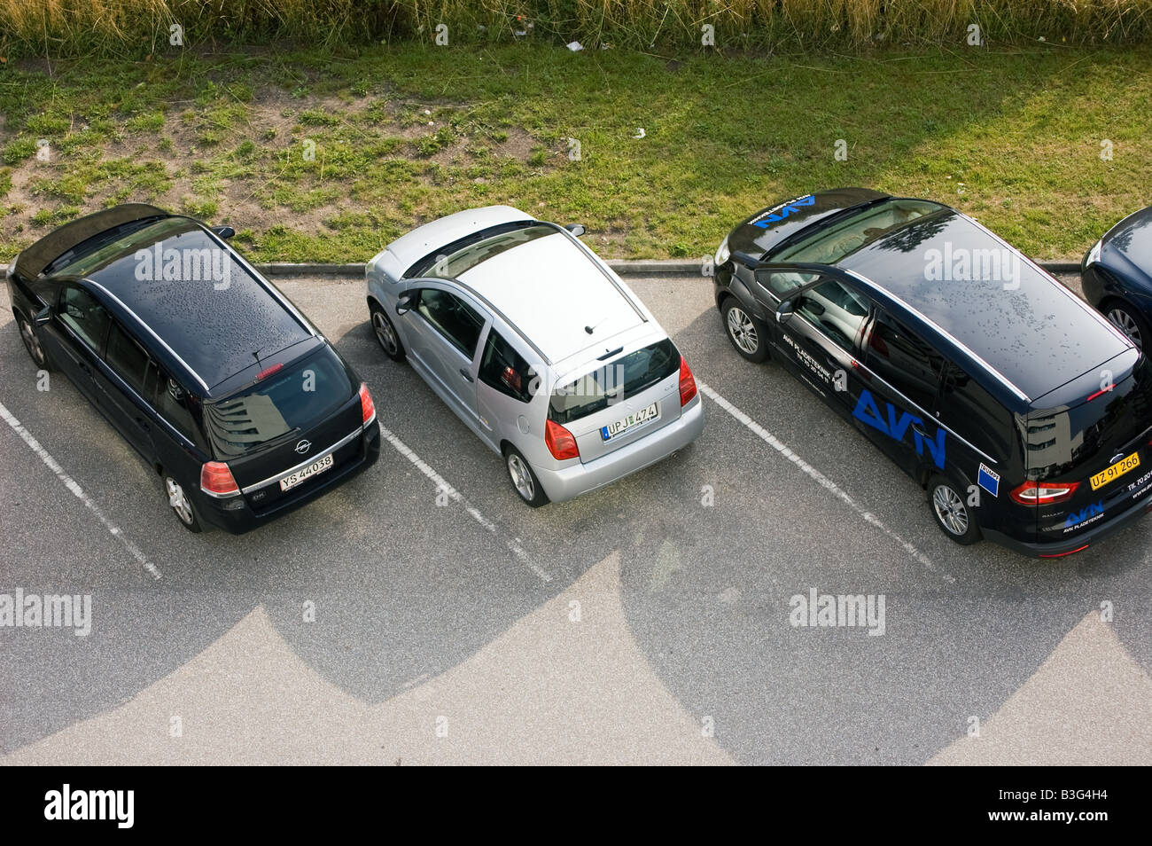 Looking down on a car park Stock Photo - Alamy