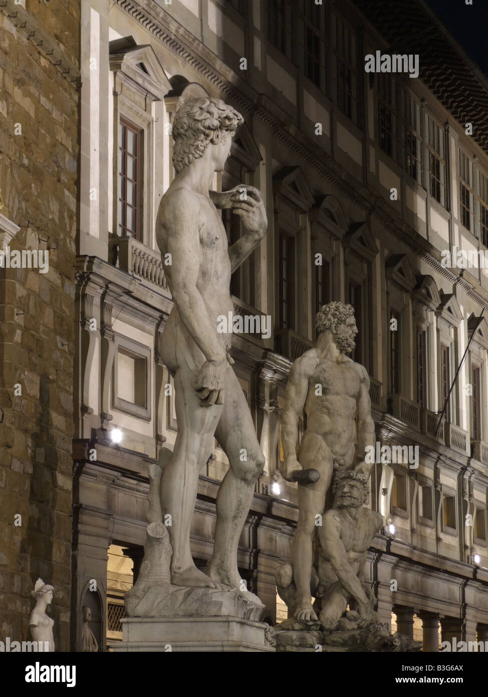 statue of david in piazza della signoria, florence Stock Photo - Alamy