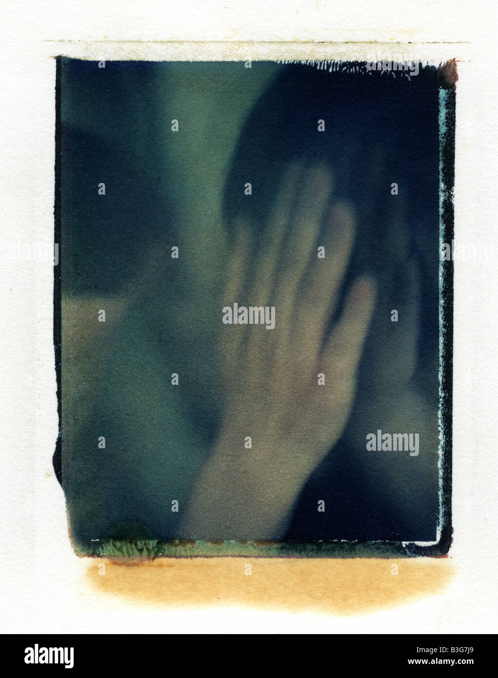 a hand touching a reflective surface Stock Photo - Alamy