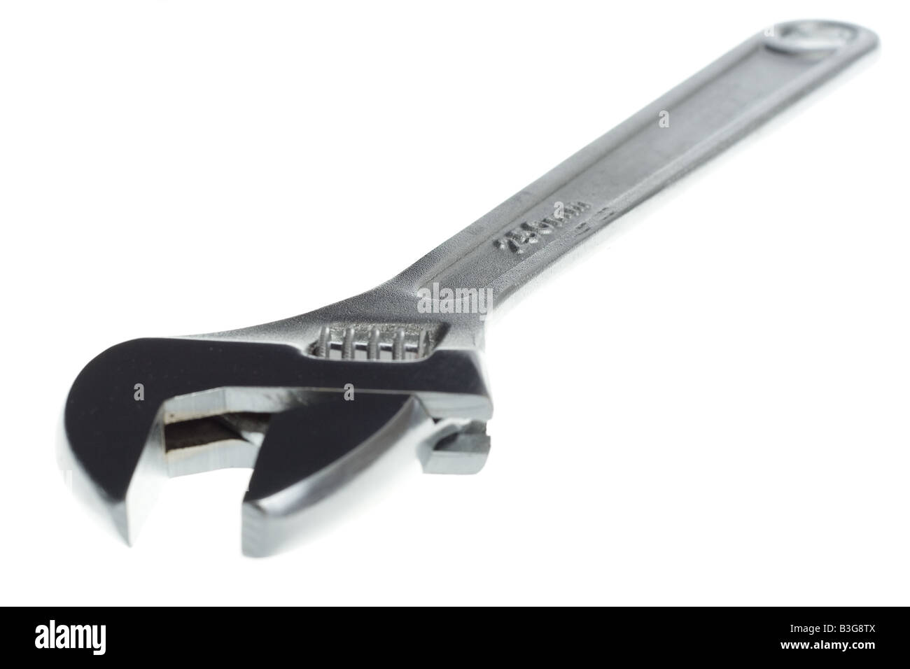 Adjustable screw wrench over white background Stock Photo - Alamy