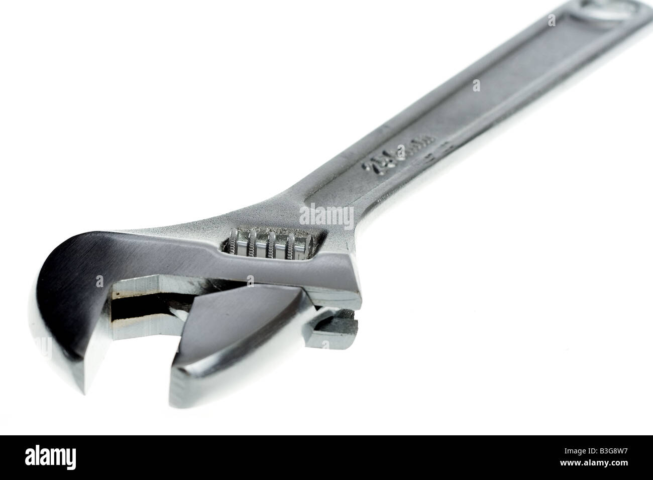 Adjustable screw wrench over white background Stock Photo - Alamy