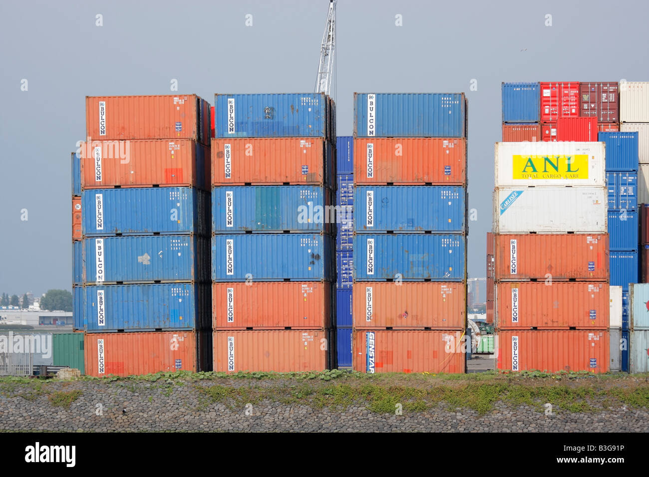 Shipping containers, Port Rotterdam, Netherlands Stock Photo - Alamy