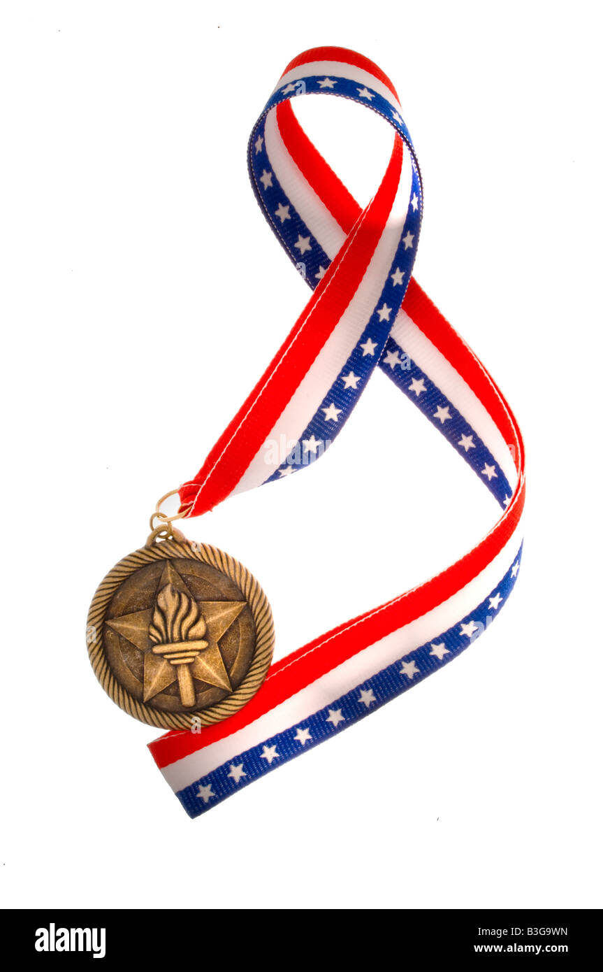 Award and ribbon on white Stock Photo - Alamy