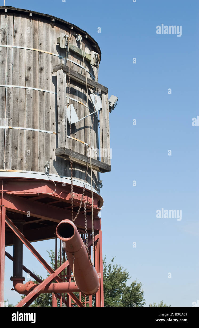 Water tower for a steam train engine in Fort Worth Texas Stock Photo ...
