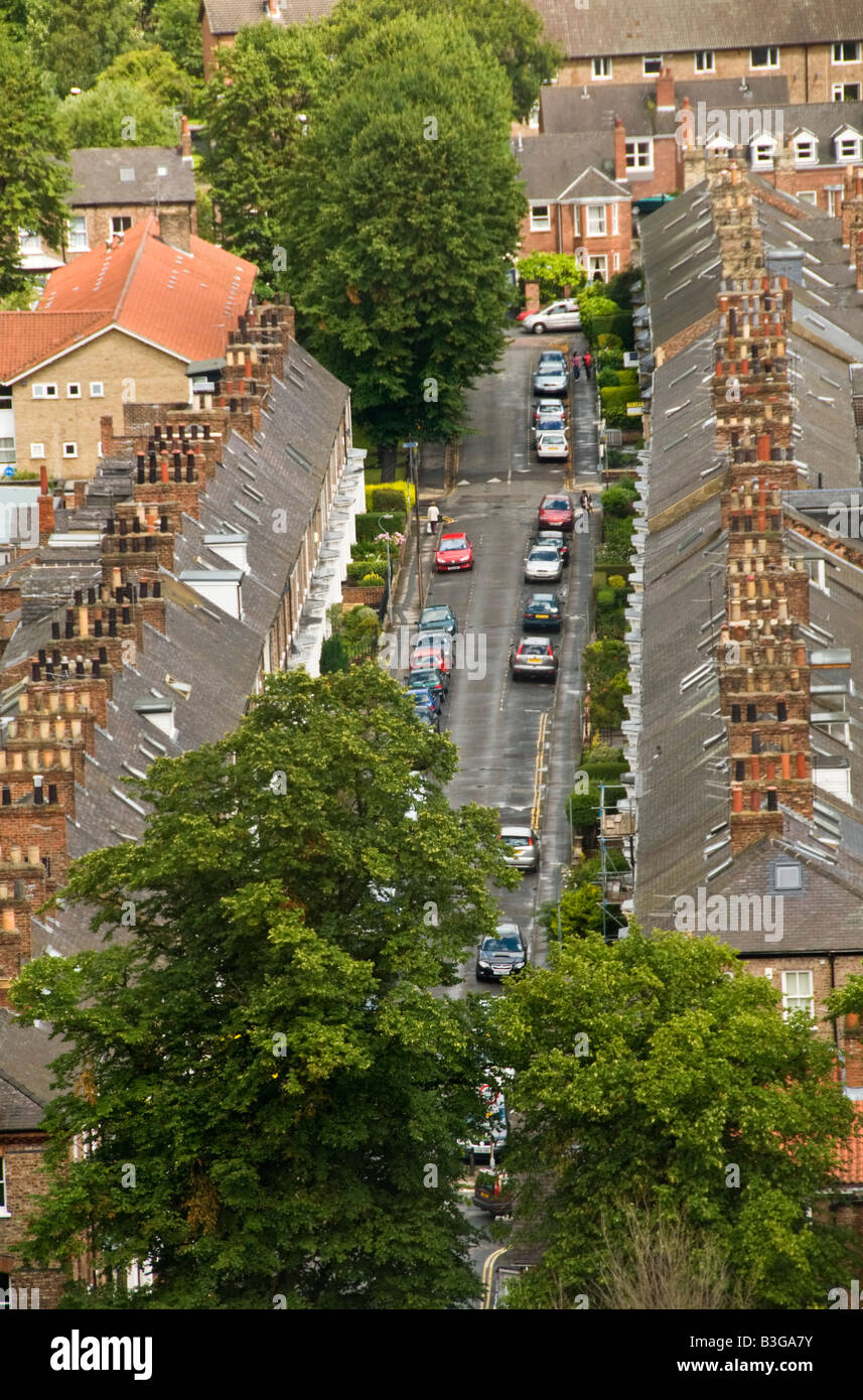Typical terraced street in York Stock Photo - Alamy
