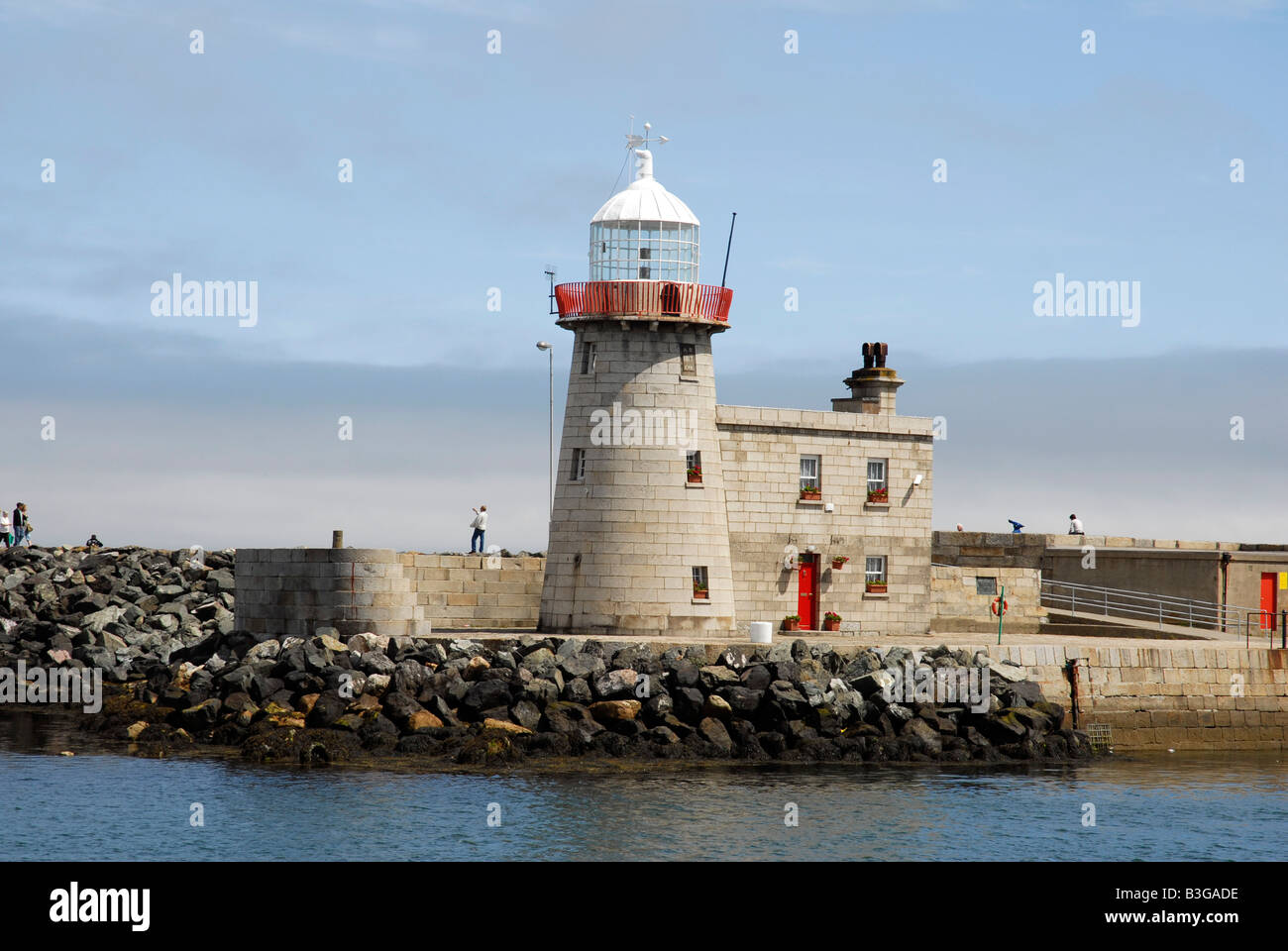 Lighthouse in harbour at Howth Irish sea Co Dublin Ireland Stock Photo ...