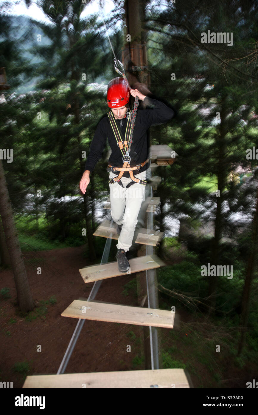 AUT Austria Tyrol Stubaital Stubai Valley, high ropes course Stock ...