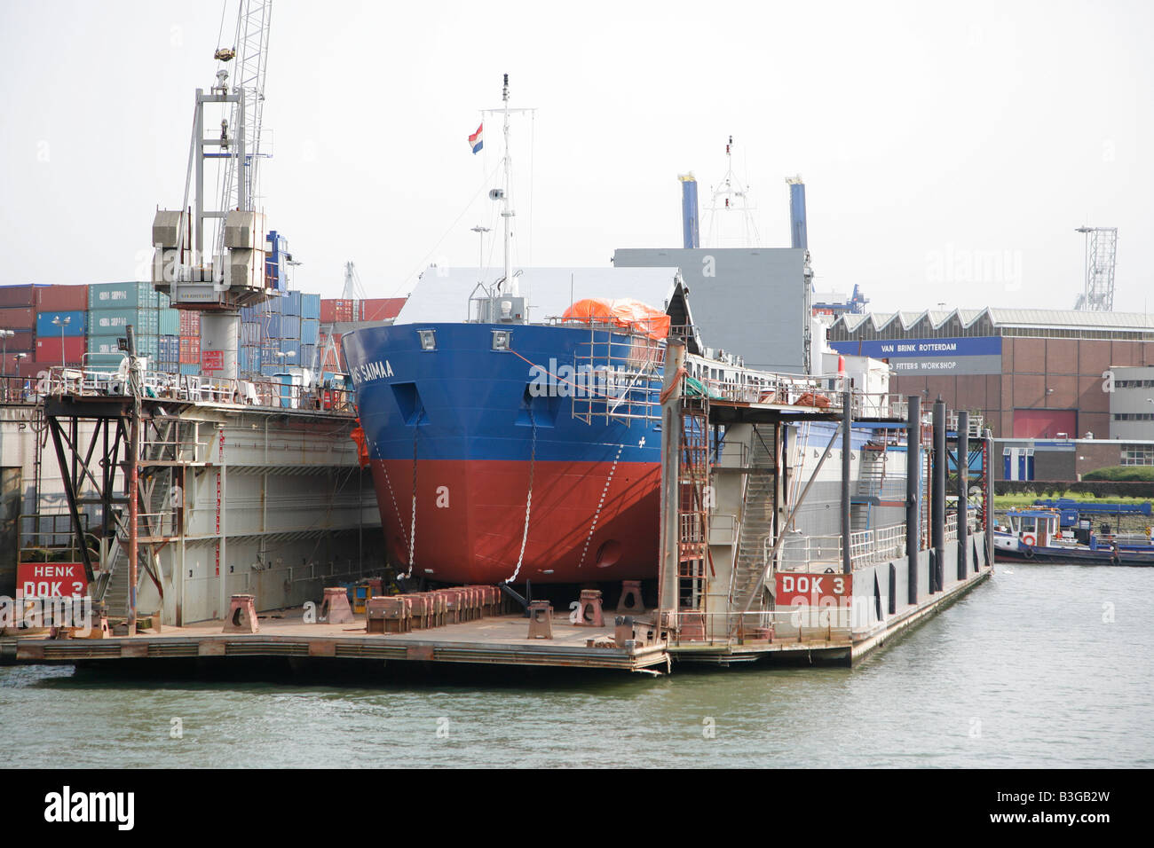 Ship in dry dock, Rotterdam port, Netherlands Stock Photo - Alamy