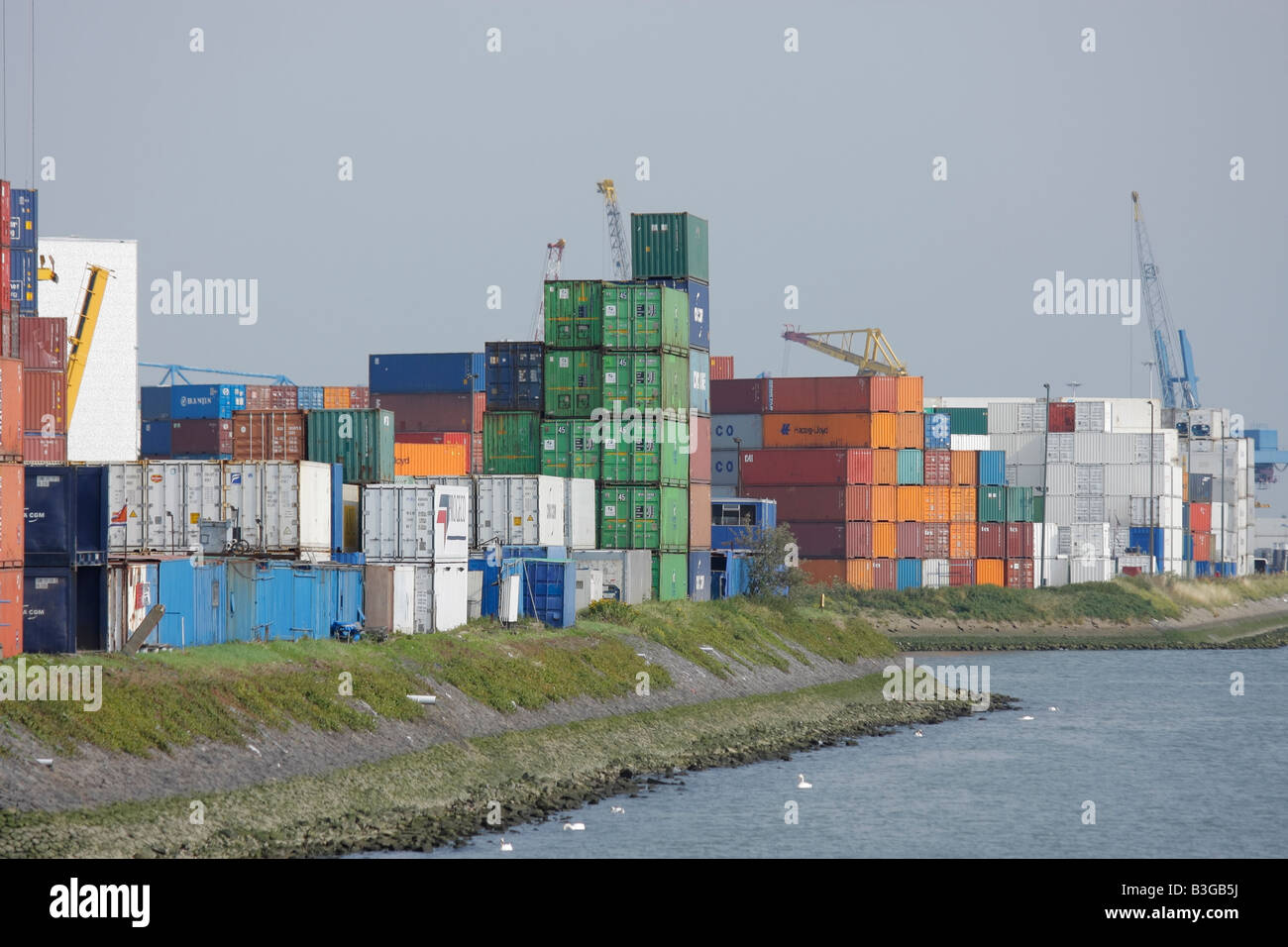 Shipping containers, Port Rotterdam, Netherlands Stock Photo - Alamy