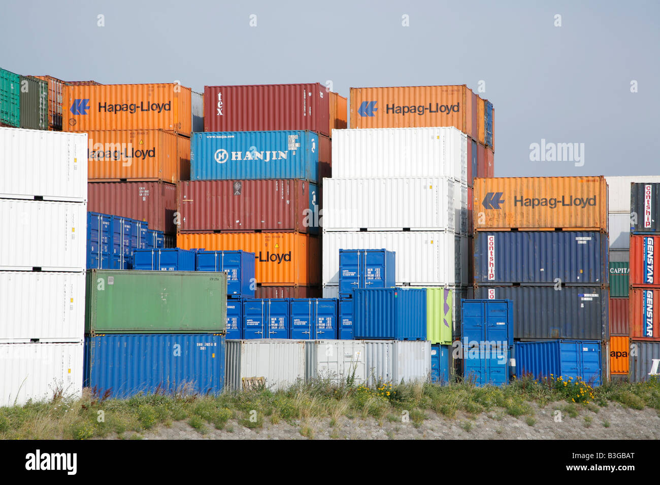 Shipping containers, Port Rotterdam, Netherlands Stock Photo - Alamy
